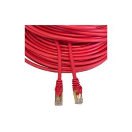 Vago-tools - 0,5m Patchkabel Netzwerkkabel CAT7 rund Internet rot Patch Kabel