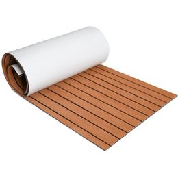 VINGO - Bodenbelag Matte Deck Teppich eva Schaum Teak Yacht Selbstklebend Fußboden Deck Matte Braun 240x90cm