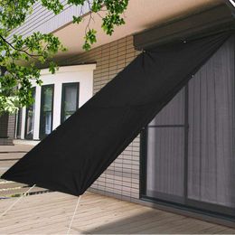 Rechteckiges Sonnensegel, 2 x 5 m, wasserdichter Sonnenschutz, robustes Schattentuch für Balkon, ohne Bohren von Löchern, UV-beständig, Schwarz