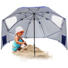 VINGO Sonnenschirm Gartenschirm Strand Schirm Terrasse Hawaiischirm Regenschirm 210cm - Blau