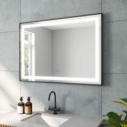 Aqualavos - led Badspiegel Badezimmerspiegel mit Beleuchtung 100x70cm Touch Wandspiegel Antibeschlage, Energiesparend Lichtspiegel, IP44, Kaltweißes