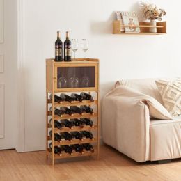 [en.casa] - Weinregal Gjerstad 100x47x28cm Bambus Natur