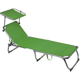 Sonnen Liege alu klappbar Blende Garten Strand Stuhl Außen Möbel beweglich Textil grün Stahl Harms 504665