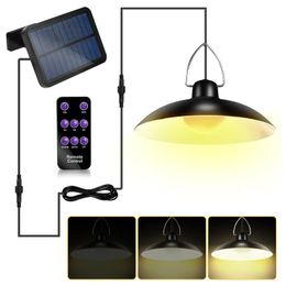 Led Solarleuchte Fluter Garten IP65 Außen Hängelampe Solarbetriebene schwarz Warmweiß - Swanew