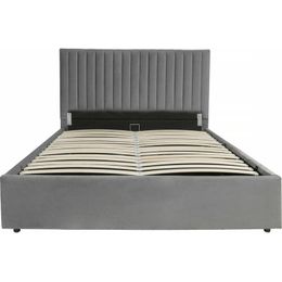 HABITAT ET JARDIN Bett mit Kasten Mia - 140 x 190 cm - Grau