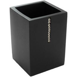 Zahnputzbecher Schwarz Schwarz 7 x 7 x 10cm Zahnbürstenbehälter, Aufbewahrung für Zahnpasta