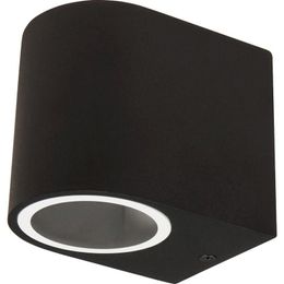 Wandleuchte McShine Oval-A schwarz, IP44, 1x GU10, Aluminium Gehäuse