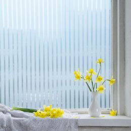 Sichtschutzfolie 3D Fensterfolie Selbstklebend Spiegelfolie Sonnenschutzfolie Streifen 90x300cm - Weiß - Swanew