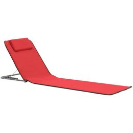 Maison Exclusive - Klappbare Strandmatte 2 Stk. Stahl und Stoff Rot - Rot