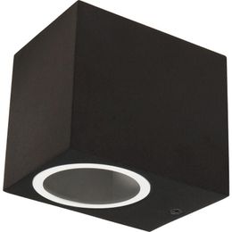 Wandleuchte McShine Square-A schwarz, IP44, 1x GU10, Aluminium Gehäuse