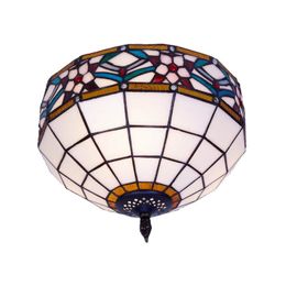 Fijalo - Deckenlampe an der Decke mit Tiffany -Lampenschirm -Durchmesser 30 cm Rosy -Serie enthält nicht die erforderliche Baugruppen -Glühbirne Ja,