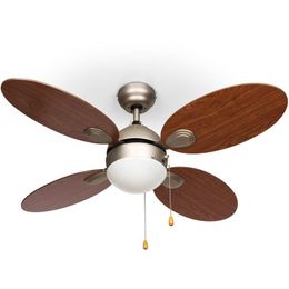 Klarstein Valderama Deckenventilator 2-in-1: Ventilator & Deckenlampe 42" (107 cm ) 4 Flügel 7.480 m³/h 2 Laufrichtungen 3 Geschwindigen max. 55 dB