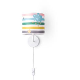 Nachttischlampe Kinderzimmer Tischleuchte Bunt Wandlampe Kinderzimmer Regenbogen Wandleuchte - Weiß, Design 6 (Ø18 cm) - Paco Home