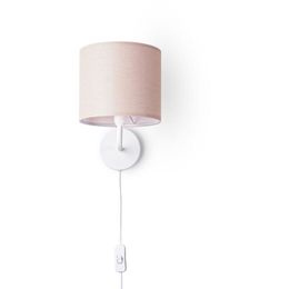 Tischlampe Wandleuchte Wohnzimmerlampe Schlafzimmer Lampenschirm Stoff Uni Wandleuchte - Weiß, Beige (Ø18 cm) - Paco Home