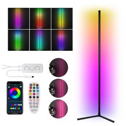 VINGO - 7W led Stehleuchte led bunt Dimmbar rgb Stehlampe Eckleuchte Lichtsäule Farbig - schwarz