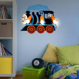etc-shop Kinder Zimmer Decken Wand Beleuchtung Lokomotive im Set inklusive led Leuchtmittel