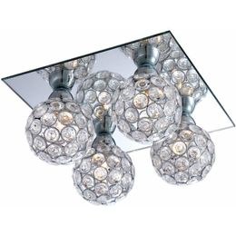 etc-shop - Decken Lampe Wohn Zimmer Spiegel Leuchte Kristall Kugel Spots im Set inkl. led Leuchtmittel