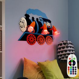 etc-shop Kinder Zimmer Wand Leuchte dimmbar Lokomotive Fernbedienung im Set inklusive rgb led Leuchtmittel