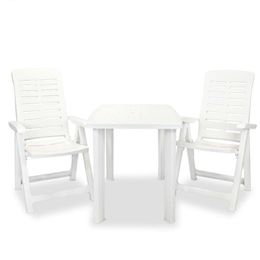 Bonnevie - 3-tlg. Bistro-Set Kunststoff Weiß vidaXL979928