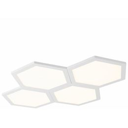 etc-shop - Deckenlampe led modern Design Deckenleuchte Wohnzimmer, Sechseck Waben, weiß, 48W 2920lm warmweiß, l 75 cm