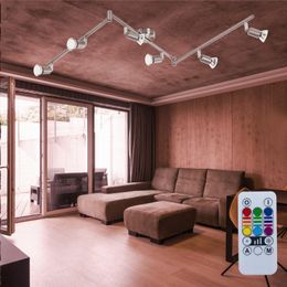 etc-shop Decken Leuchte Strahler beweglich Rondell Fernbedienung Dimmer im Set inklusive rgb led Leuchtmittel