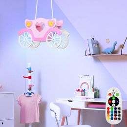 etc-shop Decken Hänge Pendel Leuchte Mädchen Kinderzimmer Fernbedienung Dimmer im Set inklusive rgb led Leuchtmittel