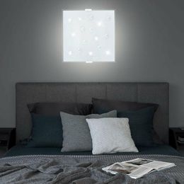 etc-shop - led 2x3 Watt Decken Wand Gästezimmer Leuchte Glas quadratisch 2-flammig