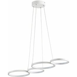 Lampen Pendelleuchte Wohnzimmer Esstischlampe Modern weiß led Hängelampe dimmbar, Aluminium, 31W 2300Lm, LxBxH 88x31,5x150 cm Wofi 6532.04.06.9000