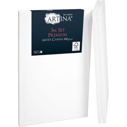 Artina - 3er Set Premium Keilrahmen Leinwand 30cm, 40cm