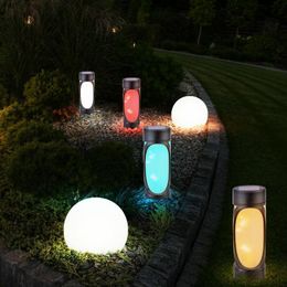 etc-shop 6er Set led Solar Kugel Lampen rgb Farbwechsel Steck Leuchten Garten Außen Beleuchtung Terrasse