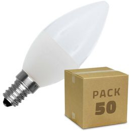 LEDKIA - 50er Pack LED-Glühbirnen E14 5W C37 Warmweiß