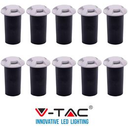 10 V-TAC 1W LED-Downlights für Bodeneinbau 4 Strahlen IP67 VT-1171-Cool
