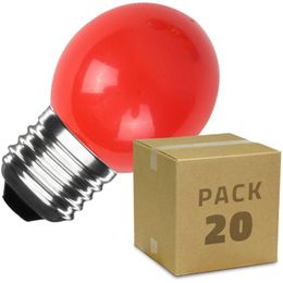 LEDKIA 20er Pack LED-Lampen E27 G45 3W Einfarbig Einfarbig Rot