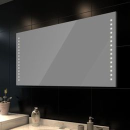 Badspiegel mit LED-Leuchten 100×60 cm - Silber - Prolenta Premium
