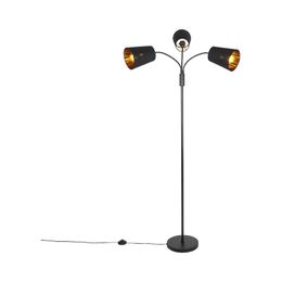 Qazqa Moderne Stehlampe schwarz 3-Licht - Carmen - Schwarz