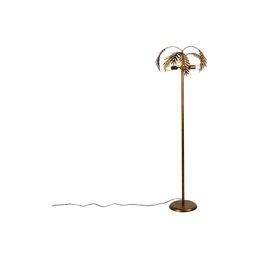 Qazqa - Vintage Stehlampe Gold 3-Licht - Botanica - Gold/Messing