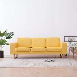 Bonnevie - 3-Sitzer-Sofa,Sofas gerade Stoff Gelb vidaXL