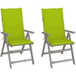 Verstellbare Gartenstühle 2 Stk. mit Auflagen Massivholz Akazie vidaXL856253