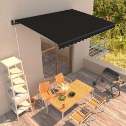 Einziehbare Markise Sonnenmarkise Sonnenschutz Terrasse Balkon Auvent Handbetrieben 400 x 300 cm Anthrazit RGDCH340302 MAISONCHIC