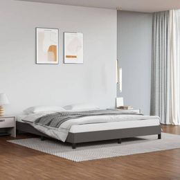 Bettgestell - Schlafzimmerbett/Doppelbett - Erwachsenenbett Grau 160x200 cm Kunstleder XTJTE388281 MAISONCHIC