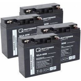 Quality Batteries - Ersatzakku für RBC11, RBC55 agm Batterie 12V 20Ah (4 Akkus)