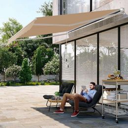 Gelenkarmmarkise 295 cm x 250 cm, Balkonmarkise mit Handkurbel,Terrassenmarkise aus Aluminium, Einziehbare Sonnenmarkise, für Sonnenschutz &