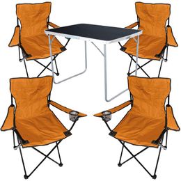 Mojawo 5-tlg Campingsessel Orange + Campingtisch-MMC330870B+4xMPO2468