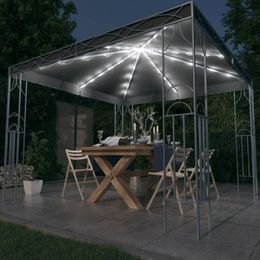 Bonnevie - Pavillon Familienzelt mit LED-Lichterkette 300x300 cm Anthrazit vidaXL
