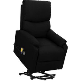 Relax-Sessel/Elektrischer Massagesessel TV-Sessel Fernsehsessel mit Aufstehhilfe Schwarz Stoff -DE26100 - Schwarz