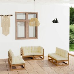 6-tlg. Garten-Lounge-Set,Gartenmöbel-Set mit Kissen Kiefer Massivholz vidaXL