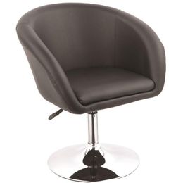 Clubsessel in Schwarz Esszimmerstuhl höhenverstellbar Kunstleder Drehsessel Coctailsessel Lounge Sessel Duhome 0091/DH0091