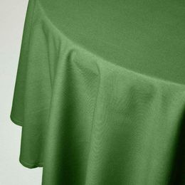Homescapes - Runde, unifarbene Tischdecke aus Baumwolle, dunkelgrün, 178 cm - Dunkelgrün