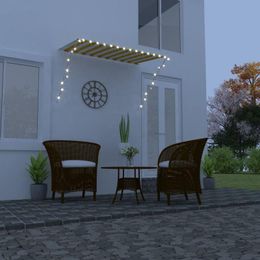 Einziehbare Markise mit led Sonnenmarkise Sonnenschutz Terrasse Balkon Auvent 250×150 cm Gelb und Weiß RGDCH540945 MAISONCHIC