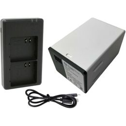 TRADESHOP 2in1 Set: Akku (15000mAh) + Doppel Dual Ladegerät inkl. Micro-USB-Kabel kompatibel mit Arlo Netgear Überwachungskamera Sicherheitskamera - Trade-shop